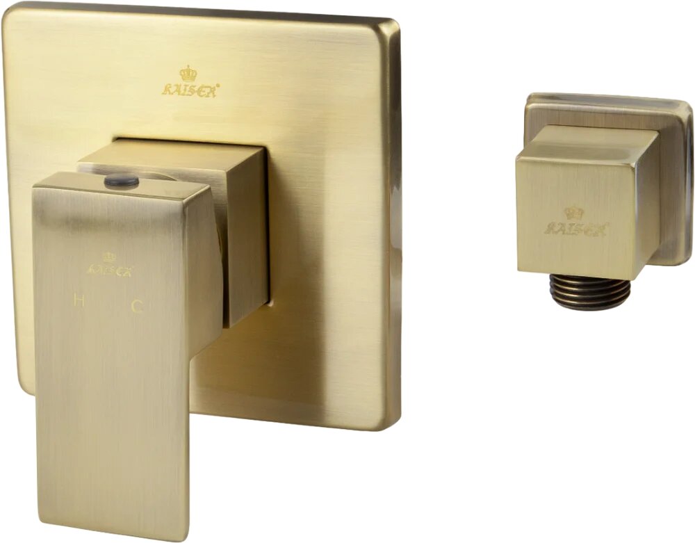 Встраиваемый смеситель для душа и ванны Kaiser Sonat 34177-1 С внутренней частью, латунный, рычажный, настенный, бронзовый, глянцевый, с керамическим картриджем