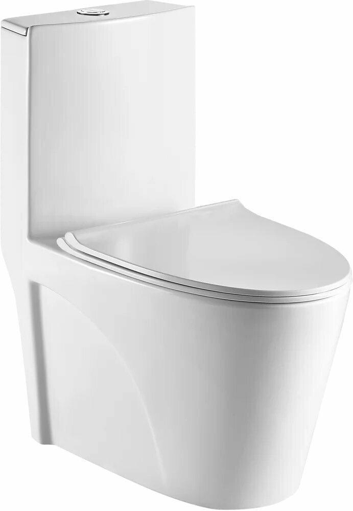 Унитаз-моноблок напольный Weltwasser WW SK Welzbach 001GL-WT с микролифтом, безободковый, фаянсовый, антивсплеск, белый, с нижним подводом овальный