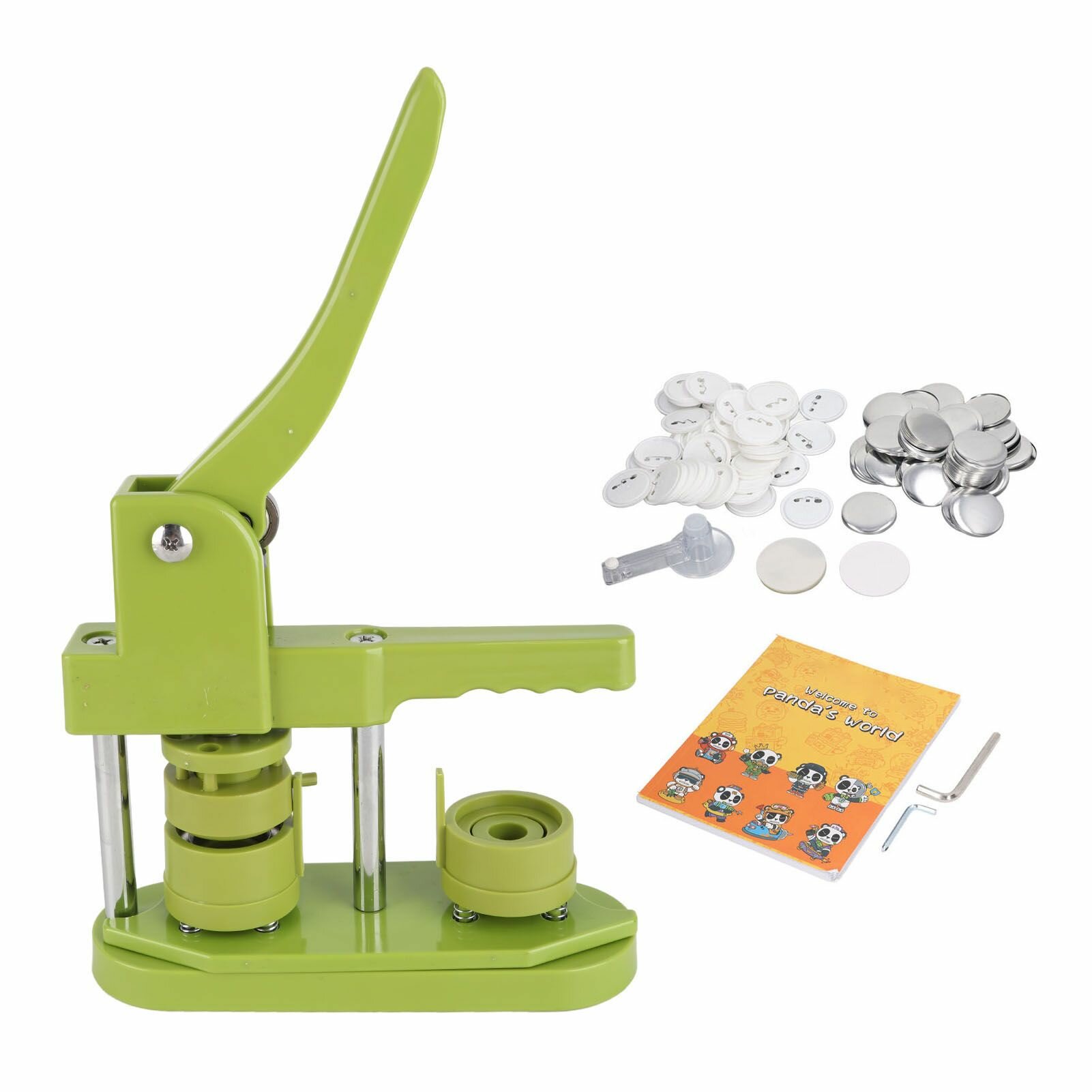 Пресс для изготовления значков на 100 комплектов, включает книгу с шаблонами, прост в использовании