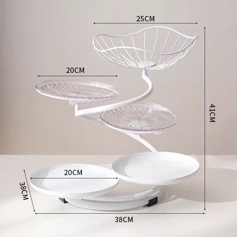 Многофункциональная декоративная тарелка для фруктов, простая 5-слойная тарелка для закусок и конфет для гостиной