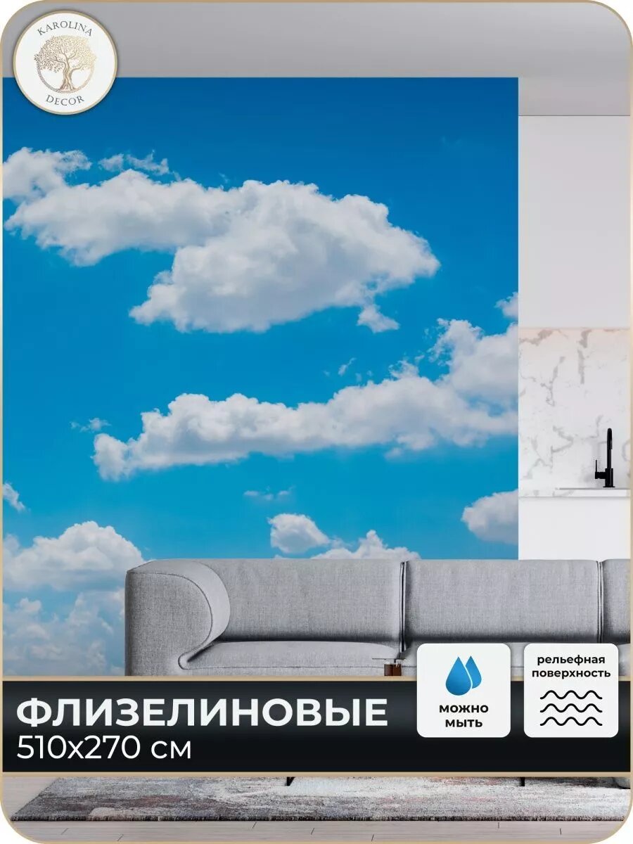 Фотообои Облака в гостиную в спальню на кухню 500х270