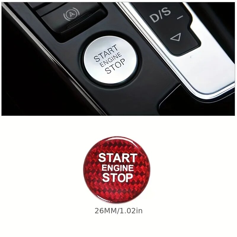 Подходит для Audi A3 A4 A5 A6 A7 A8 B8 B9 B6 C6 Q2 Q3 Q5 Q7 TT настоящая защитная наклейка из углеродного волокна с одной кнопкой Red