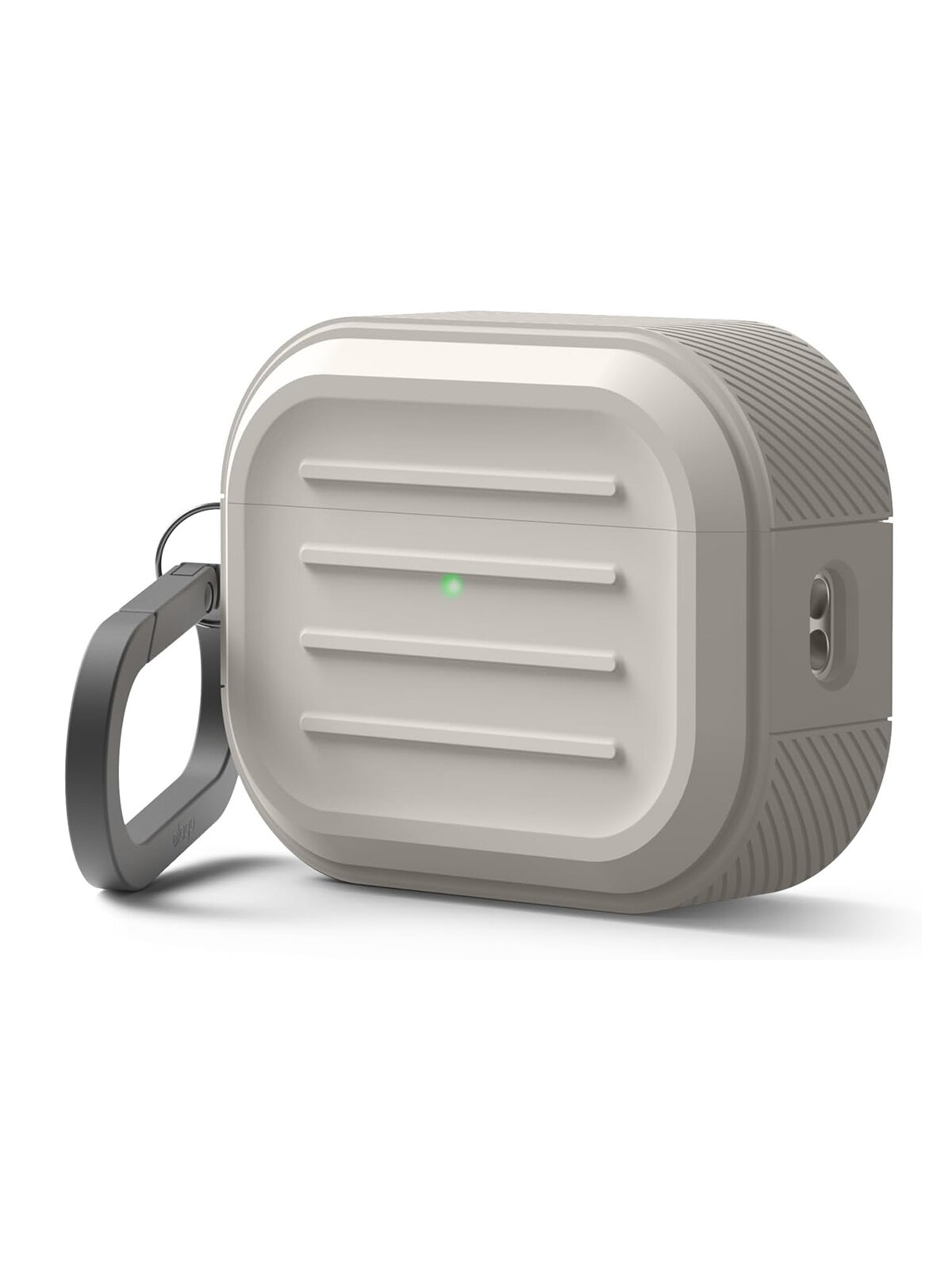 Чехол Elago для Airpods Pro 3, Armor Silicone case силиконовый с металлическим карабином, серый