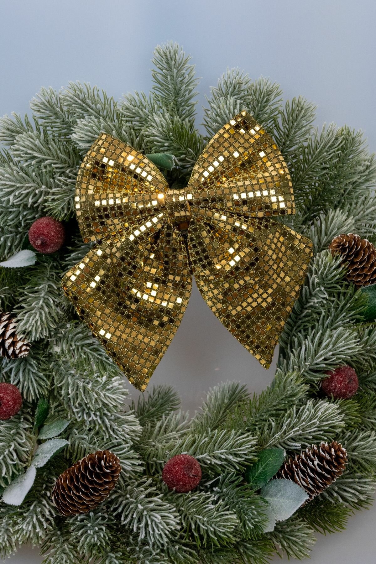 Бант 20*23 см на ёлку с пайетками золотой для фотозон украшение новогоднее из Pinterest для интерьера