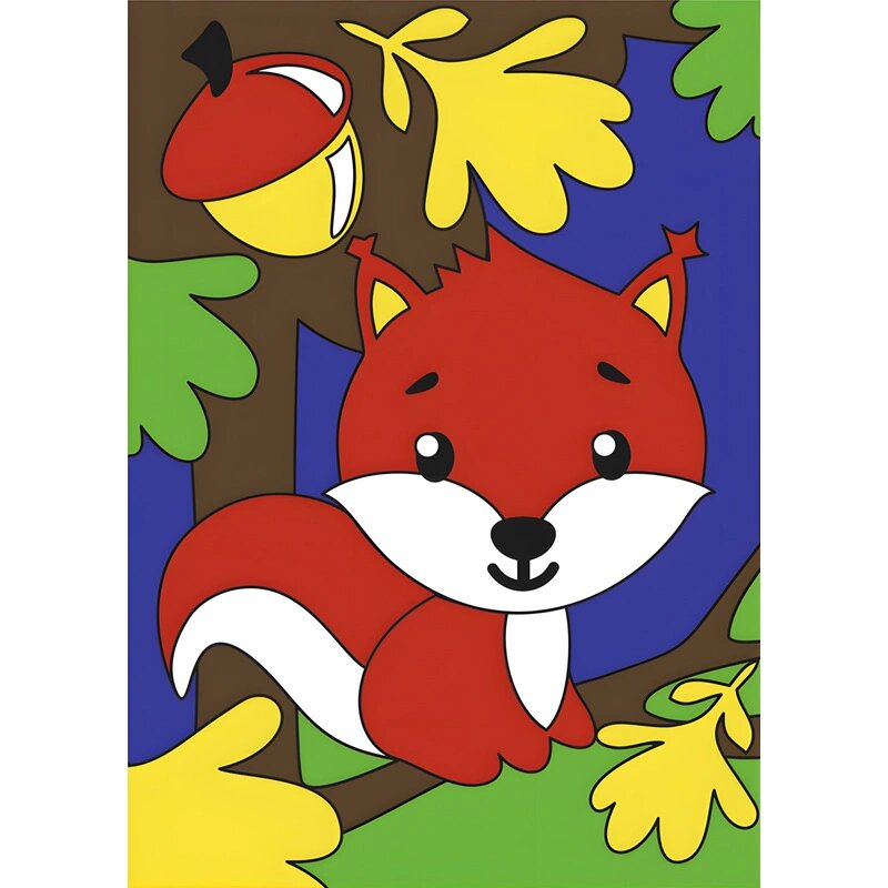 Картина по номерам для малышей Белочка в лесу, Ркн-044