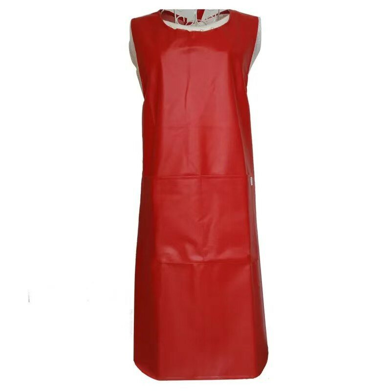 Водонепроницаемый фартук из искусственной кожи для женщин, фартуки-безрукавки в стиле жилета для использования на кухне или в мастерской, маслостойкие фартуки полной длины с застежкой сзади, защитная спецодежда для приготовления пищи или уборки