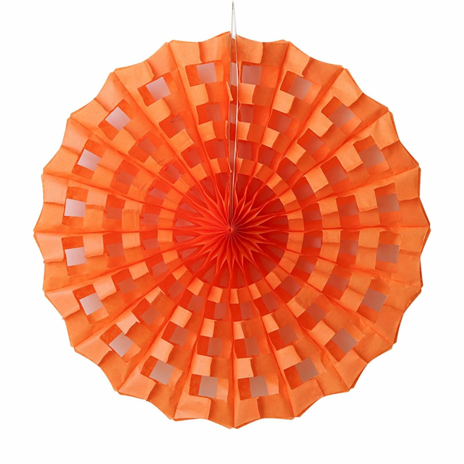 Праздничное оформление, Кулон оригами из бумажного веера для украшения Хэллоуина-оранжевый