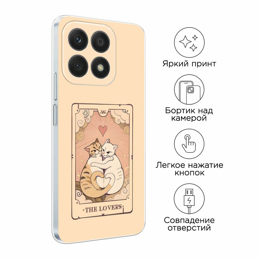 Чехол на Honor X8A / Хонор X8A с принтом "The lovers cats 1 - 14 февраля" — фото 1