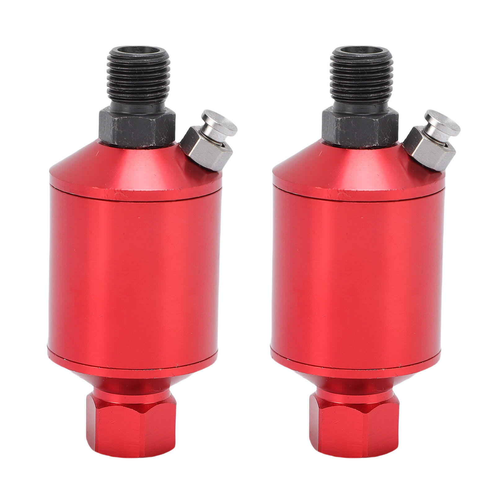 2 шт. Фильтр для пневматического краскопульта, вход и выход 1/4 дюйма NPT, алюминиевый сплав, фильтр-водоотделитель для воздушного компрессора, красный.