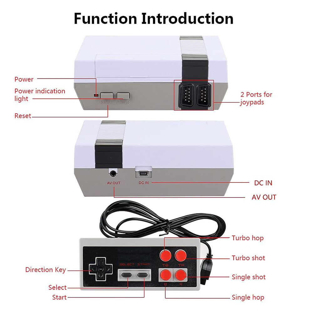 Ретро Классическая игровая консоль Содержит 620 классических видеоигр для детей-AV-выход