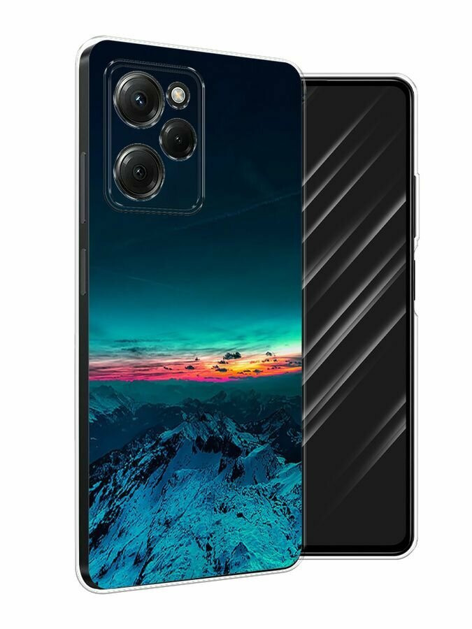 Чехол на Xiaomi Poco X5 Pro 5G / Сяоми Поко X5 Про 5G с принтом "Закат в горах"