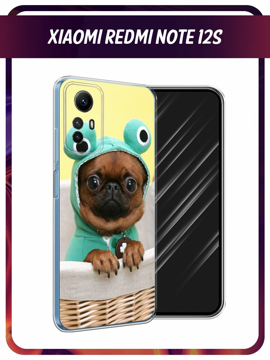 Чехол на Xiaomi Redmi Note 12S / Сяоми Редми Ноут 12S с принтом "Собачка в шапке лягушки"