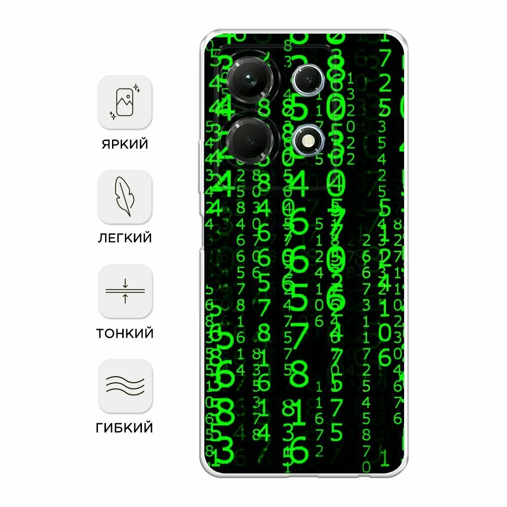 Чехол на Infinix Note 30 4G / Инфиникс Нот 30 4G с принтом "Цифры матрицы" — фото 1