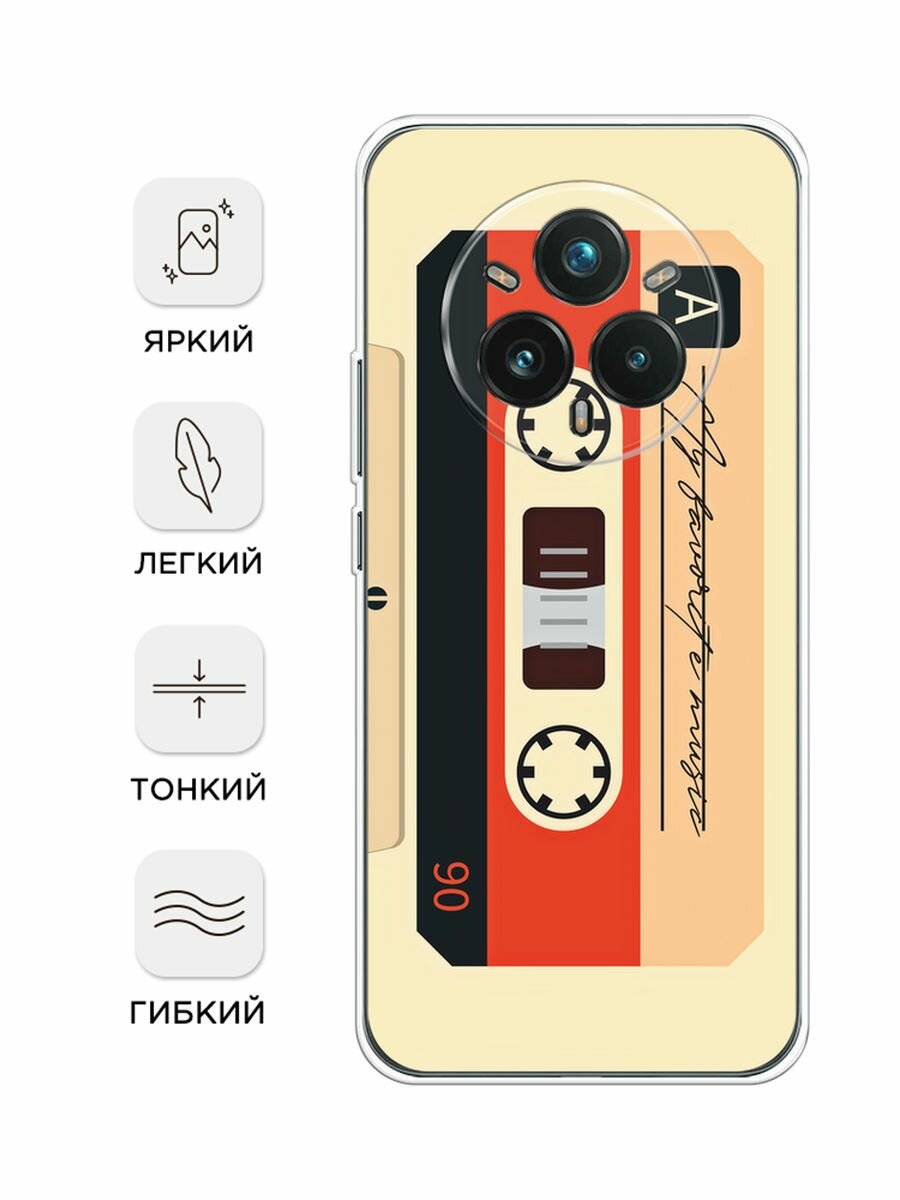 Чехол на Realme 14 Pro / Реалми 14 Про с принтом "Бежевая кассета" — фото 1