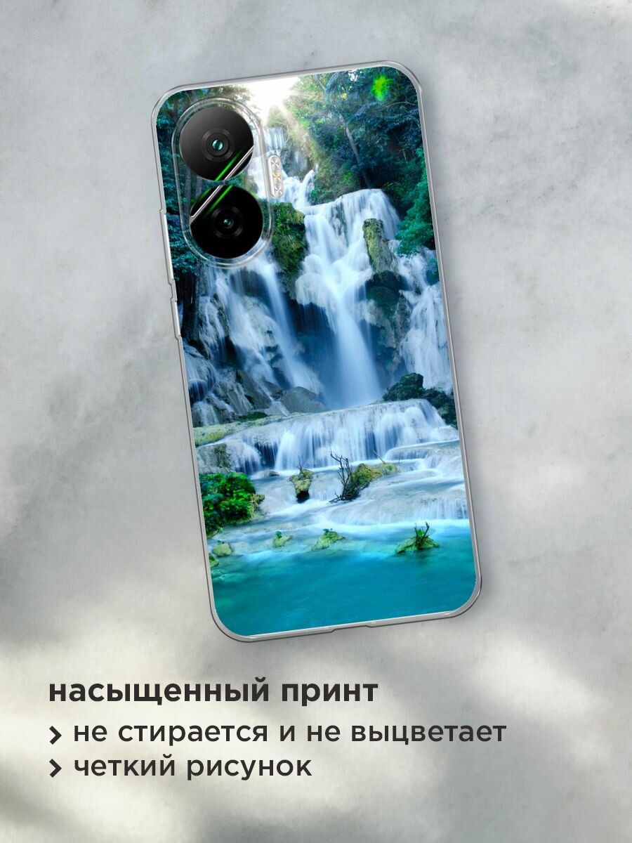 Силиконовый чехол на Poco F7 / Поко F7 с принтом "Водопад 8" — фото 1