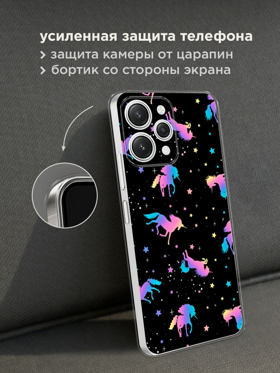 Чехол на Xiaomi Redmi 12 / Сяоми Редми 12 с принтом "Единороги градиент" — фото 1