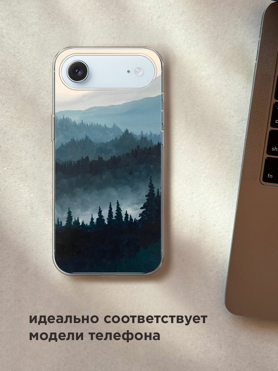 Чехол на Apple iPhone Air / Айфон Айр с принтом "Туманные горы" — фото 1