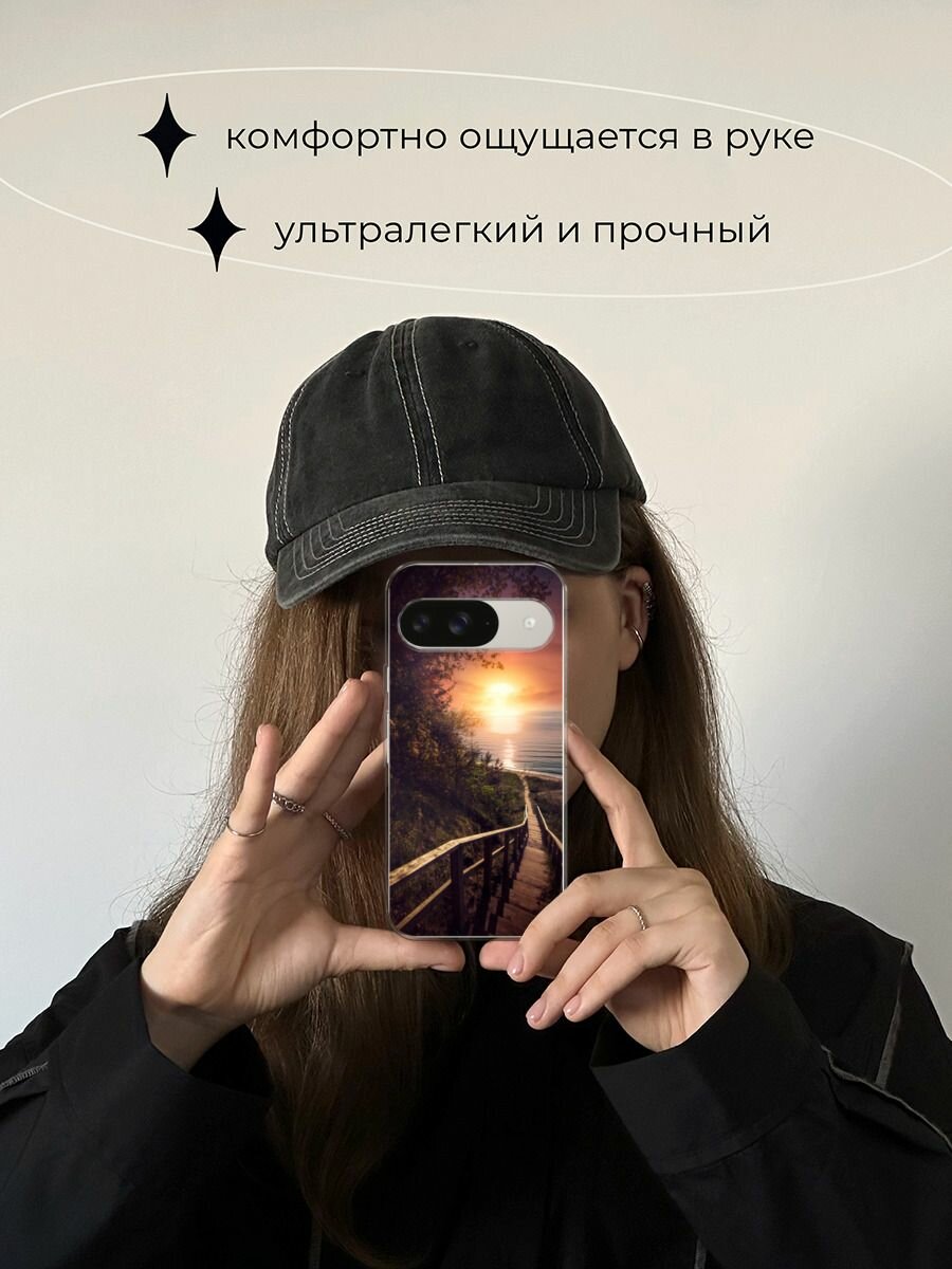 Чехол на Google Pixel 9 / Гугл Пиксель 9 с принтом "Мост у воды" — фото 1