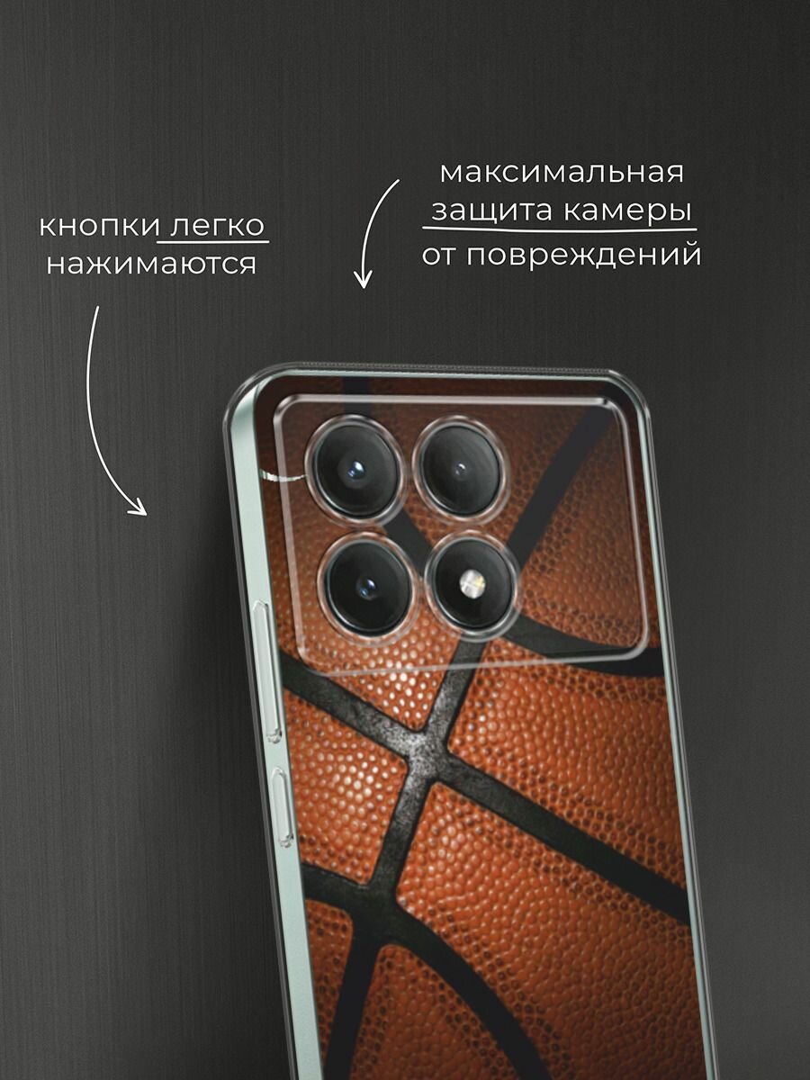 Чехол на Xiaomi Poco X6 PRO 5G / Поко X6 Про 5G с принтом "Баскетбольный мяч" — фото 1