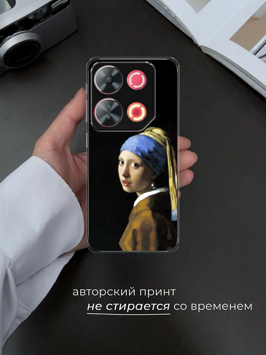 Чехол на Itel P65 / Ител P65 с принтом "Девушка с жемчужной сережкой" — фото 1