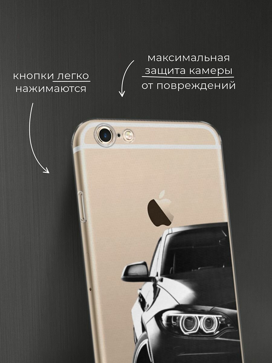 Чехол на Apple iPhone 6 Plus/6S Plus / Айфон 6 Плюс/Айфон 6С Плюс с принтом "Крутая черная машина", прозрачный — фото 1