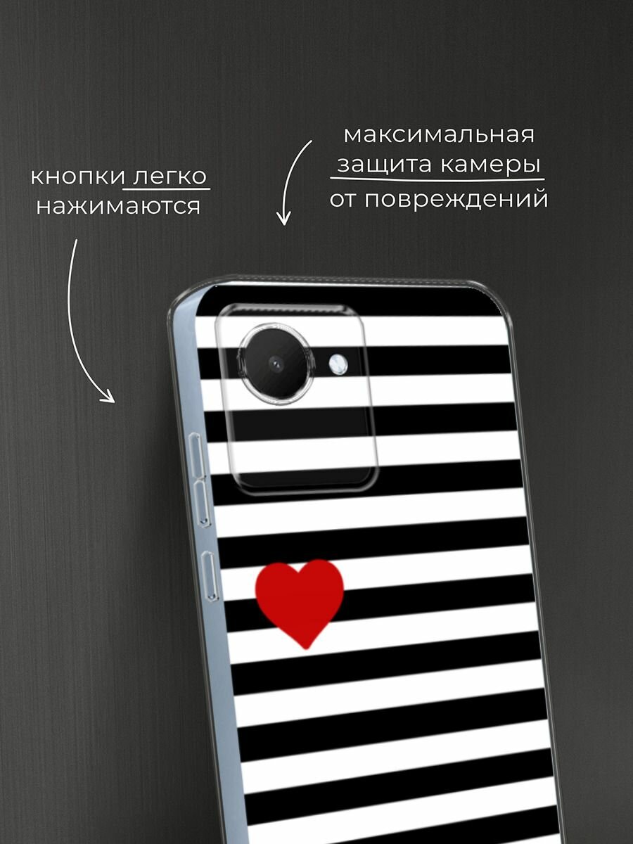 Силиконовый чехол на Realme C30 / Реалми C30 с принтом "Красное сердце" — фото 1