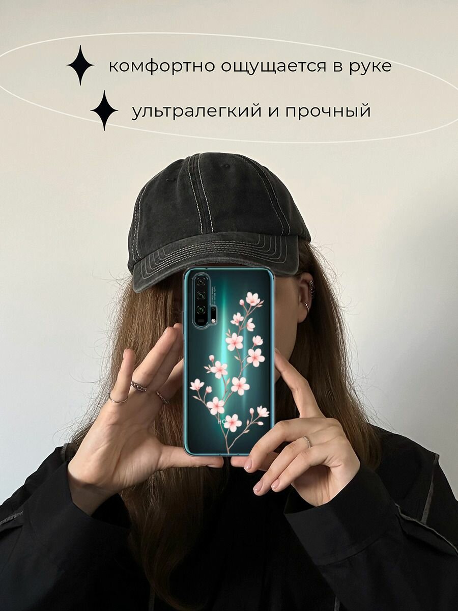 Чехол на Honor 20 Pro / Хонор 20 Про с принтом "Веточка сакуры 2" — фото 1