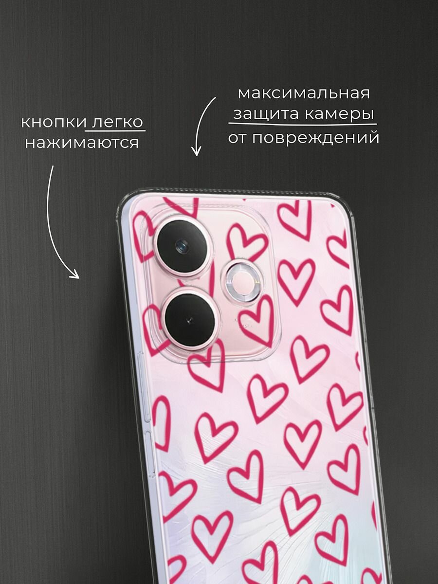 Чехол на Oppo A5 Pro / Оппо А5 Про с принтом "Темные сердечки" — фото 1
