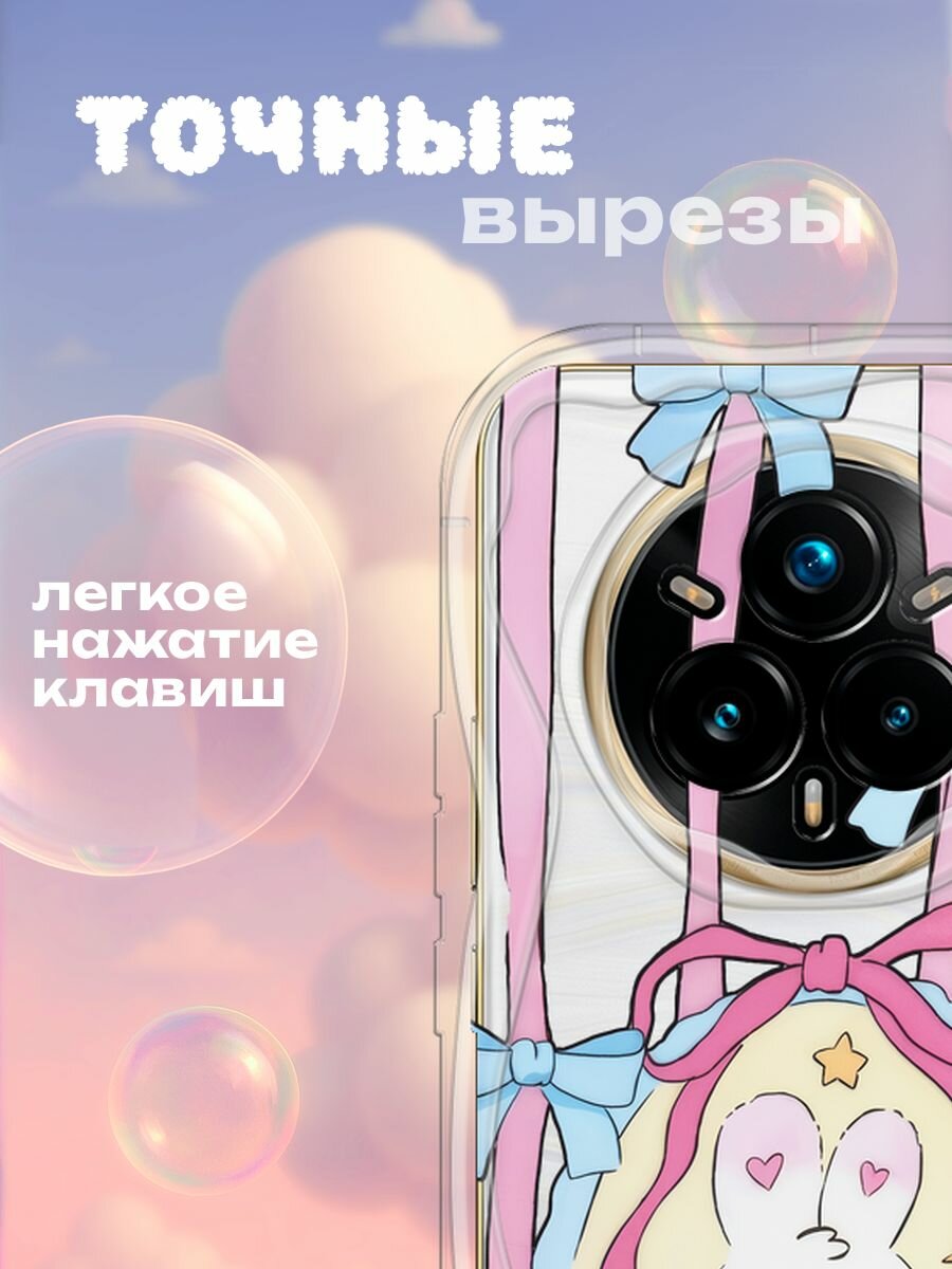 Чехол на Realme 14 Pro Plus / Реалми 14 pro plus с принтом "Кролик с ромашкой 1" — фото 1