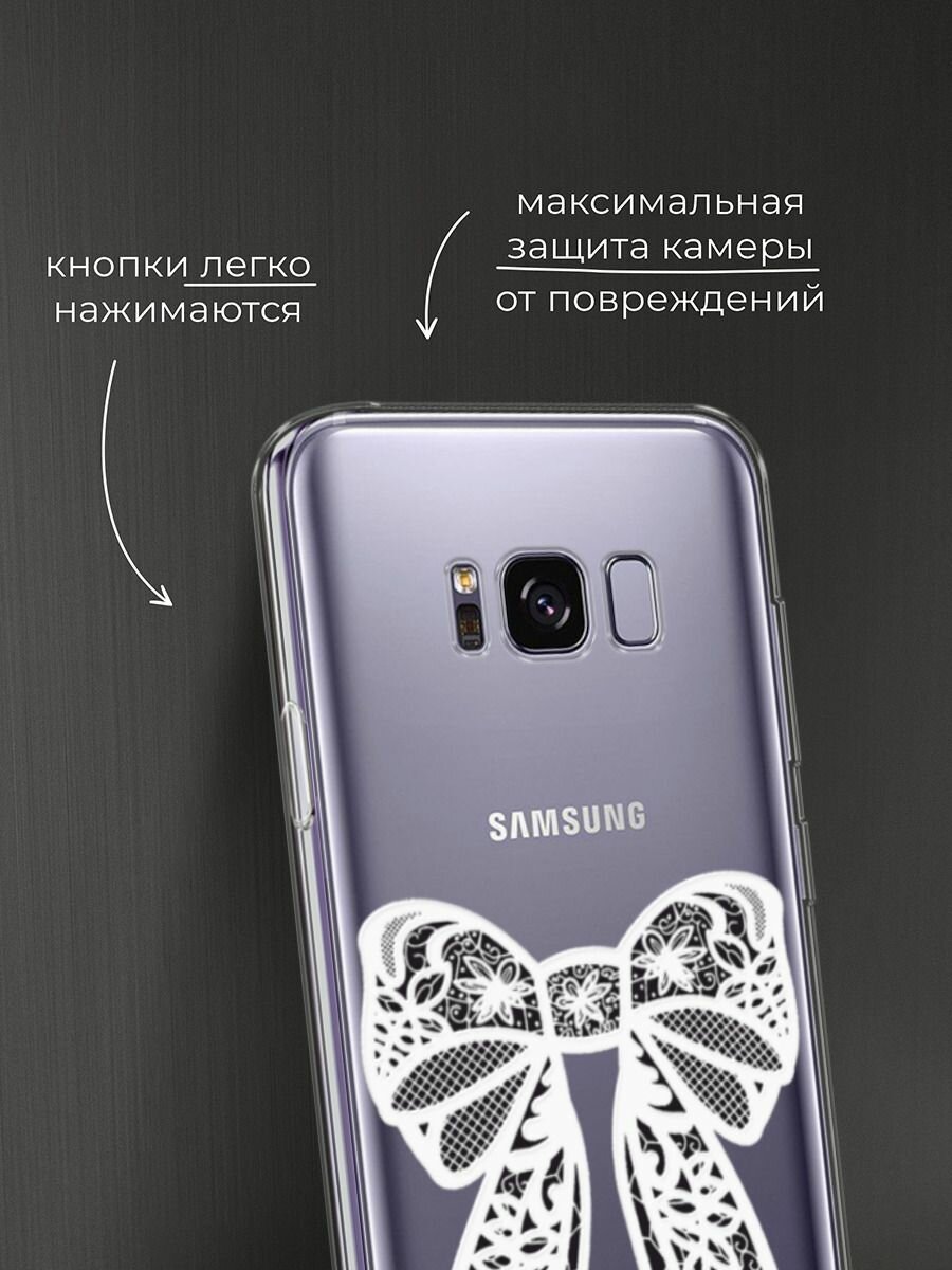 Чехол на Samsung Galaxy S8 + / Самсунг Галакси С8 Плюс с принтом "Черно-белый бант 2" — фото 1