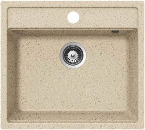 Мойка кухонная Whinstone Немос 1B 56x51, прямоугольная, мойка для кухни, бежевая, матовая, российская