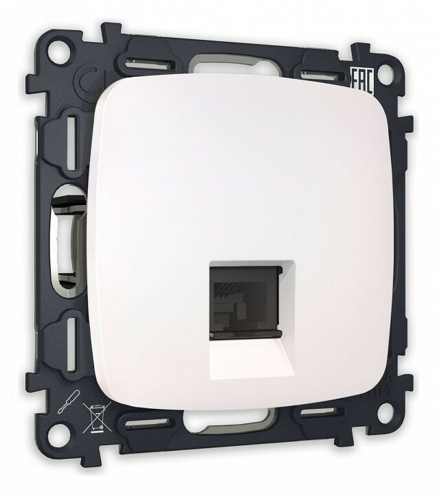 Розетка Ethernet RJ-45 и со шторками, без рамки Ambrella Volt OMEGA MO212010