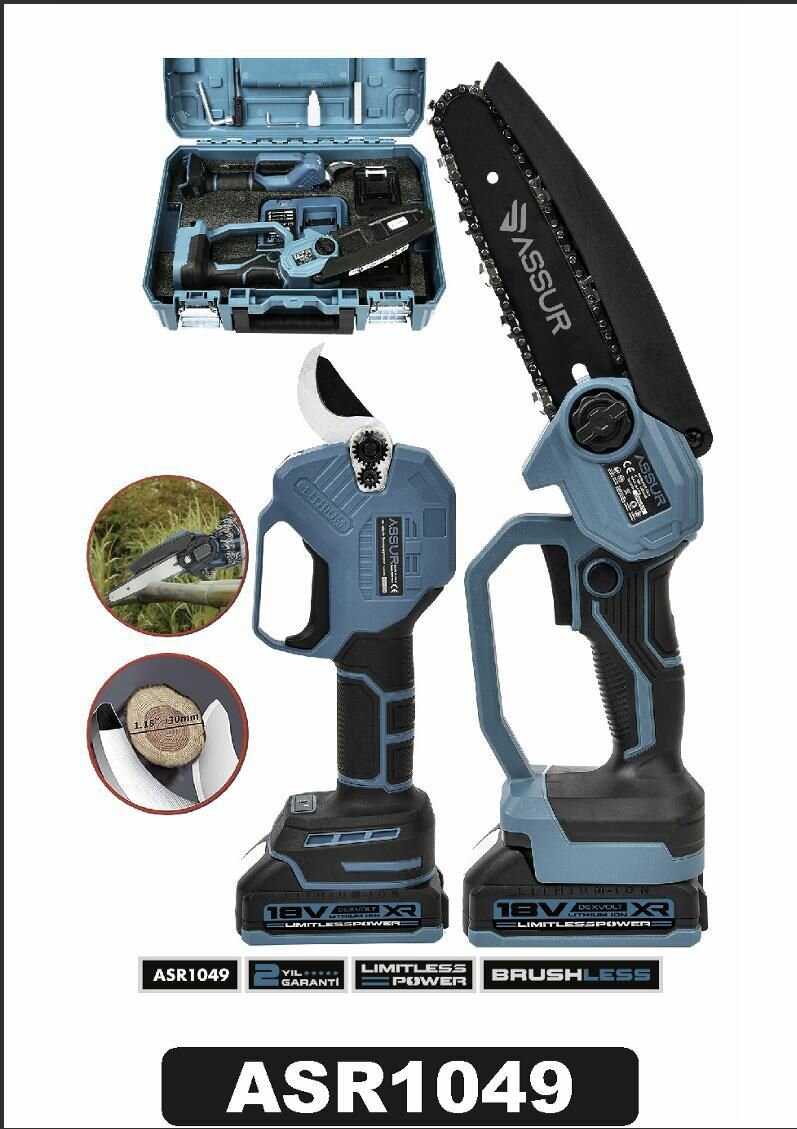 Набор 2 в 1 Цепная пила и Сучкорез садовый (аккумуляторные) ASR-1049