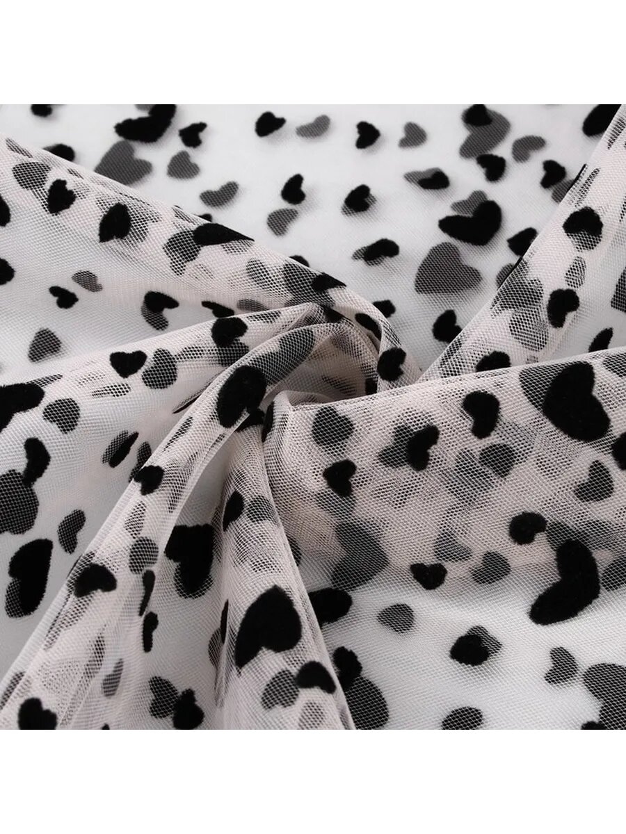 Элегантная сетка с сердечками для декора и костюмов