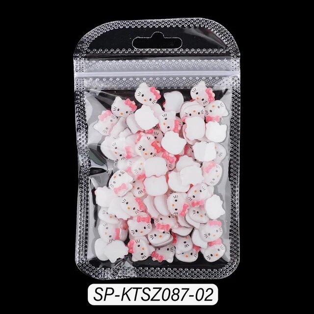 7-15 мм Kawaii Sanrio Hello Kitty Kuromi Nail Art Charms Design 3D Cartoon Kit, аксессуары для декора ногтей, 70 шт./50 шт. Поставщик ногтей,
