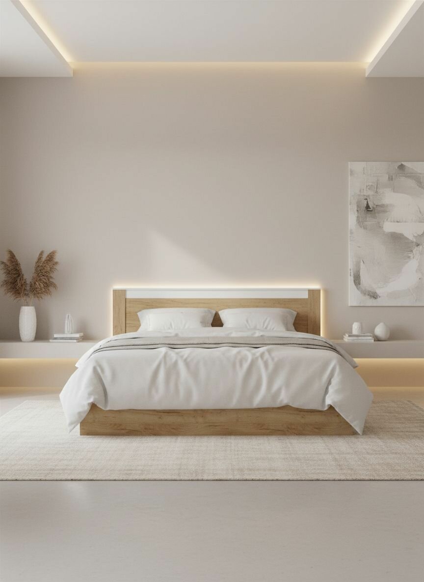 ARNIKA Кровать с настилом 160х200, белый/дуб крафт