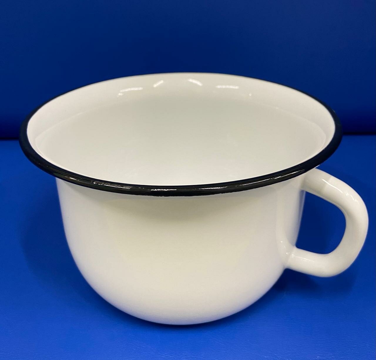 Горшок эмалированный с крышкой 1,5 литра, сталь, ночной горшок, посуда эмалированная