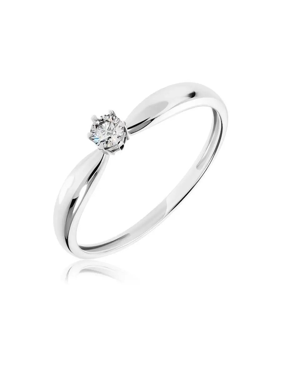 Кольцо помолвочное, желтое золото, 585 проба, бриллиант