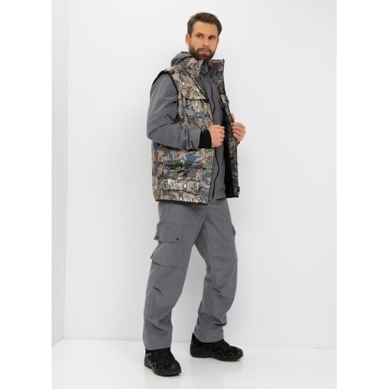 Костюм демисезонный Huntsman Тайга-3 ткань Alova цвет Лабиринт/Серый размер 52-54/182-188