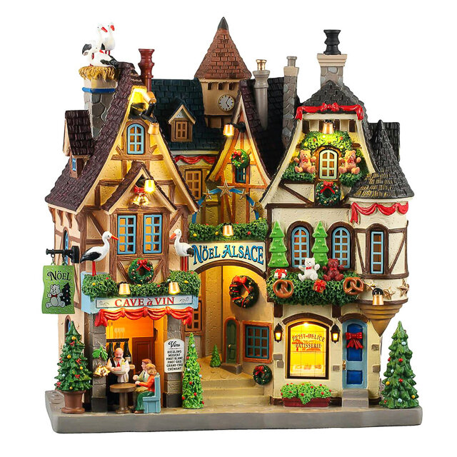 Фасад Гостевой дом Ноэль Эльзас 28*25 см, подсветка, на батарейках, Lemax, 55318-lemax
