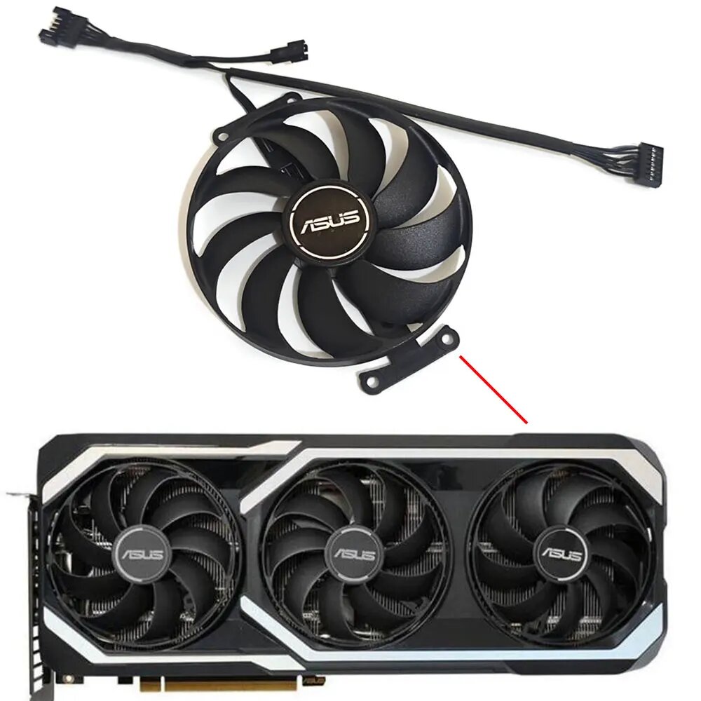 LS Охлаждающий вентилятор видеокарты для ASUS RTX 3060TI, RTX 3070, RTX 3080 MEGALODON FAN-C