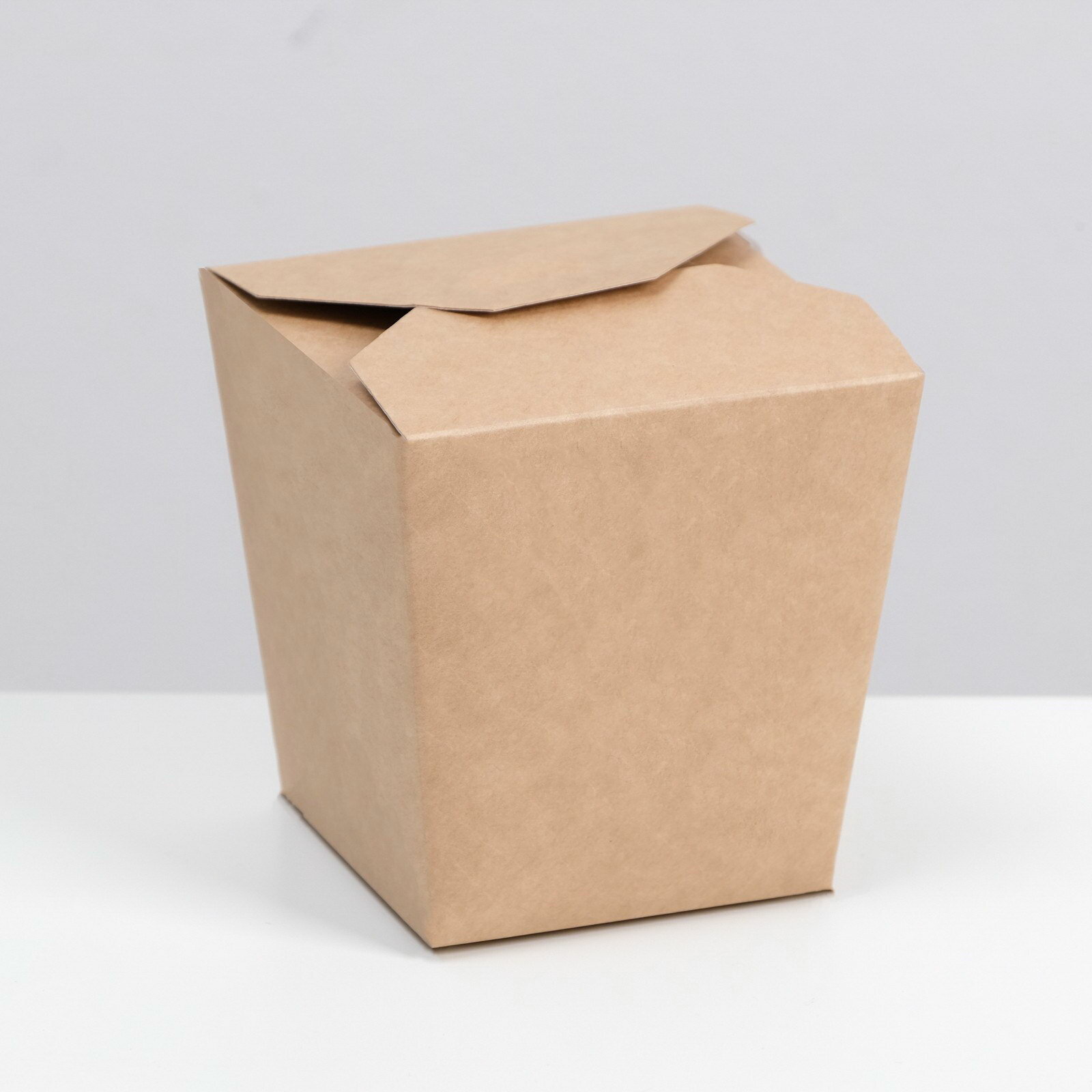 Коробка для лапши "ВОК" сборная, крафтовая, 10x10x10.5 см, вид: контейнер с неразъёмной крышкой, 20 шт.