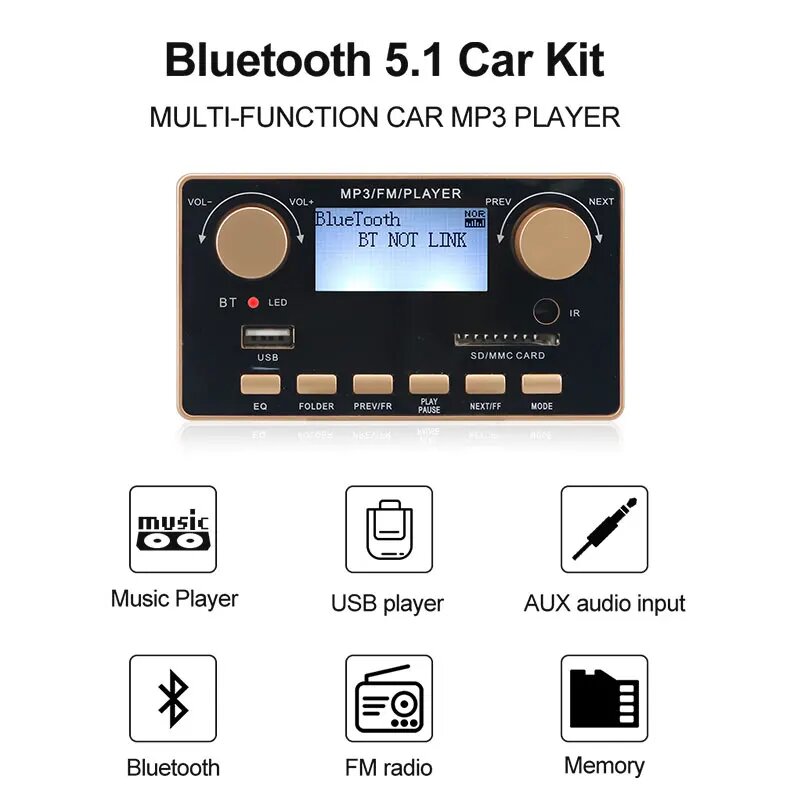 MP3-плеер Bluetooth с SD/MMC картой, DC 5V — фото 1