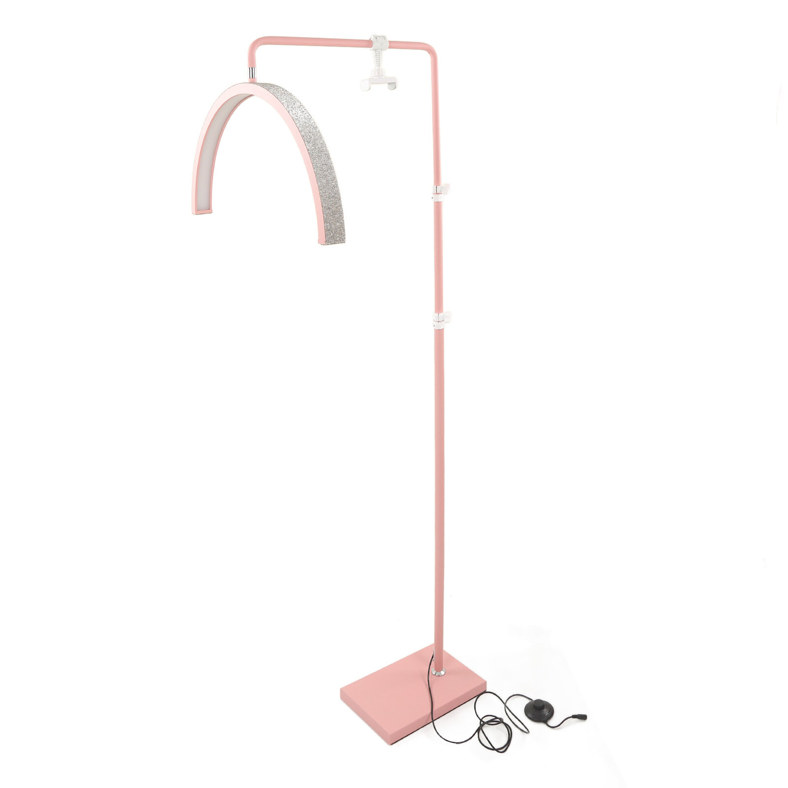 22-дюймовый светодиодный напольный светильник в форме полумесяца, 2700 5600K, регулируемая по высоте и затемняемая лампа для татуировки бровей, 40 Вт, 100 240 В, вилка стандарта Великобритании