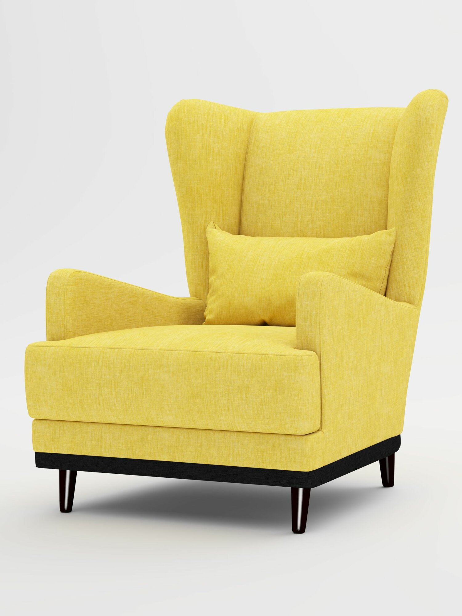 Кресло мягкое для дома, отдыха в гостиной Марсель от W&B, рогожка, цвет: желтый