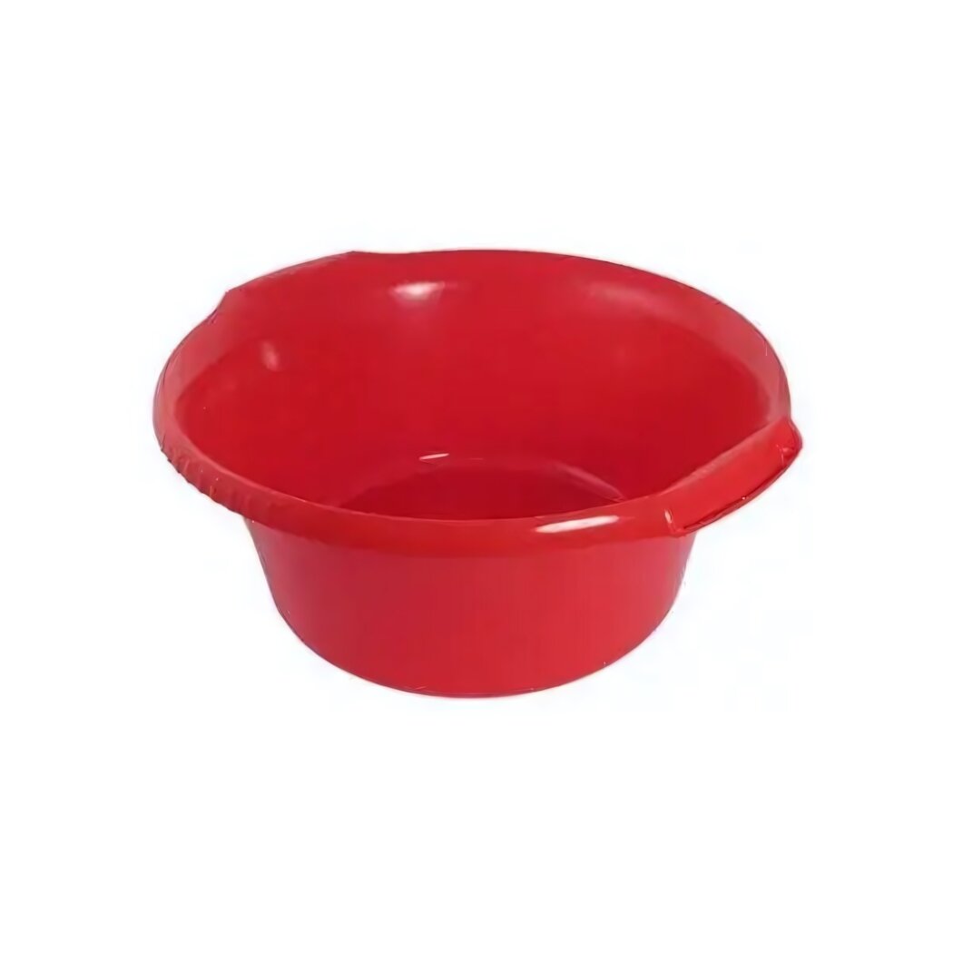 Таз круглый пластиковый 21л с ручками, цвет красный, модель С614КРА