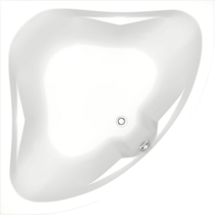 Акриловая ванна Bas Империал 150x150 см, угловая, пристенная, белая, четверть круга, с каркасом
