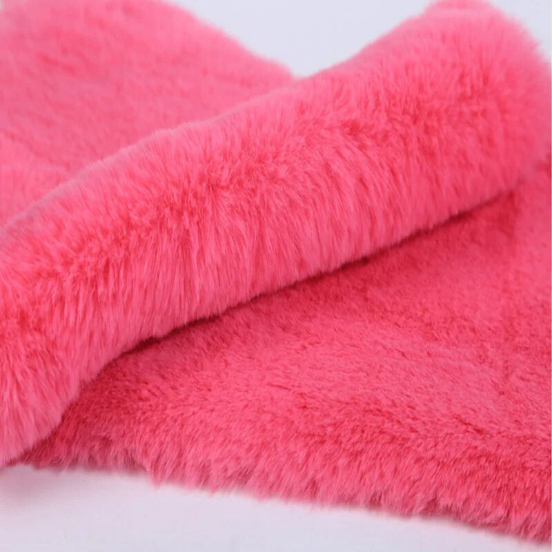 Искусственный мех кролика 2 шт. 155x50 см Розовый, wide 155cm x 50cm