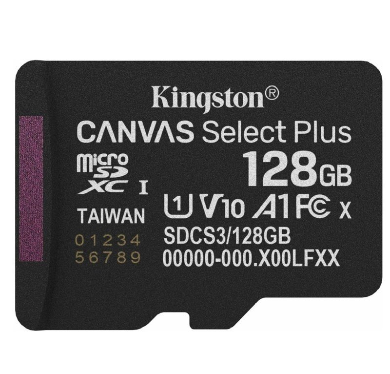 Карта памяти MicroSDXC 128Gb Kingston SDCS3/128GbSP 150Mb/s б/ад Canvas Select Plus Gen3 A1 U1