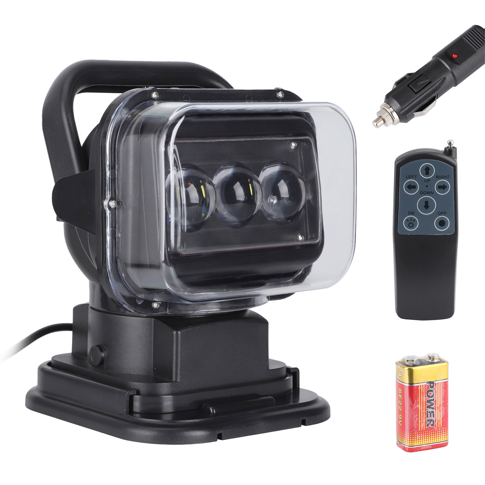 Прожектор светодиодный для лодки 60Вт, 12-24В, 6500ЛМ, 360°, с пультом ДУ, рабочая лампа